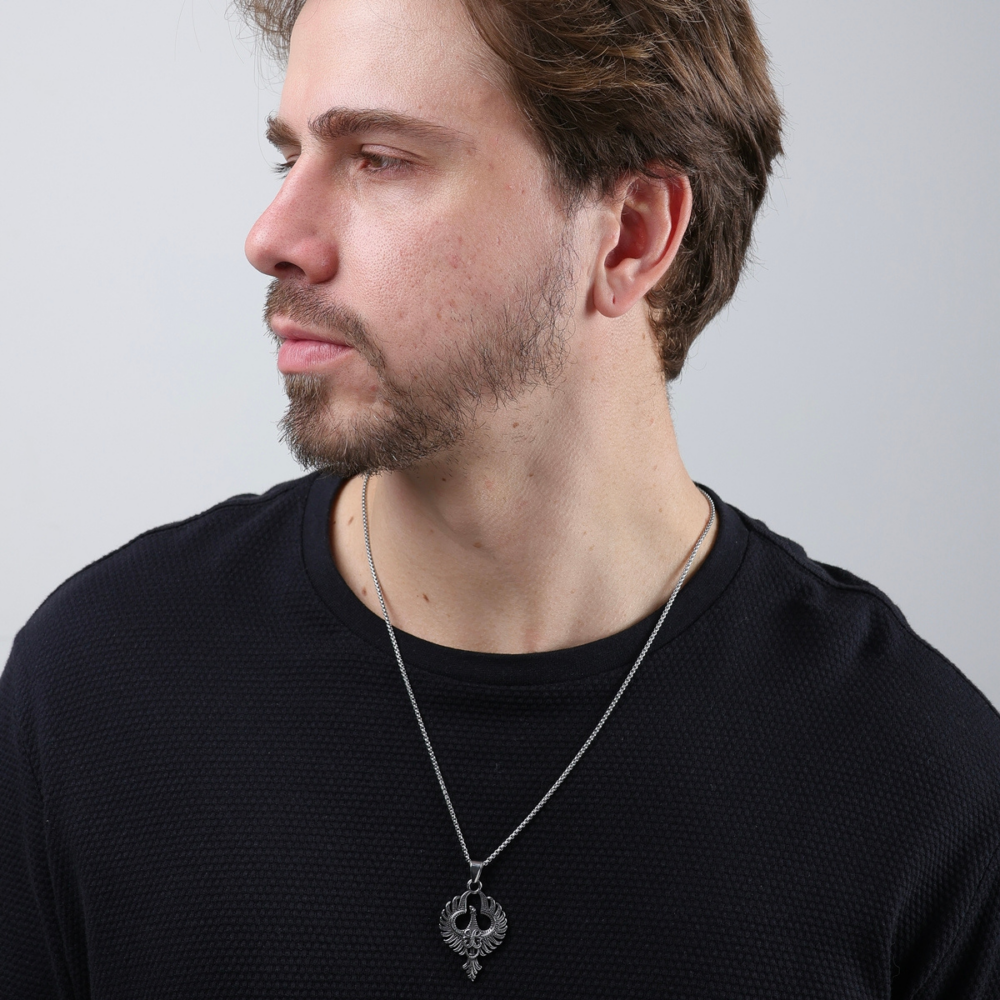 Colar Masculino Aço Inox Fênix | 4MEN